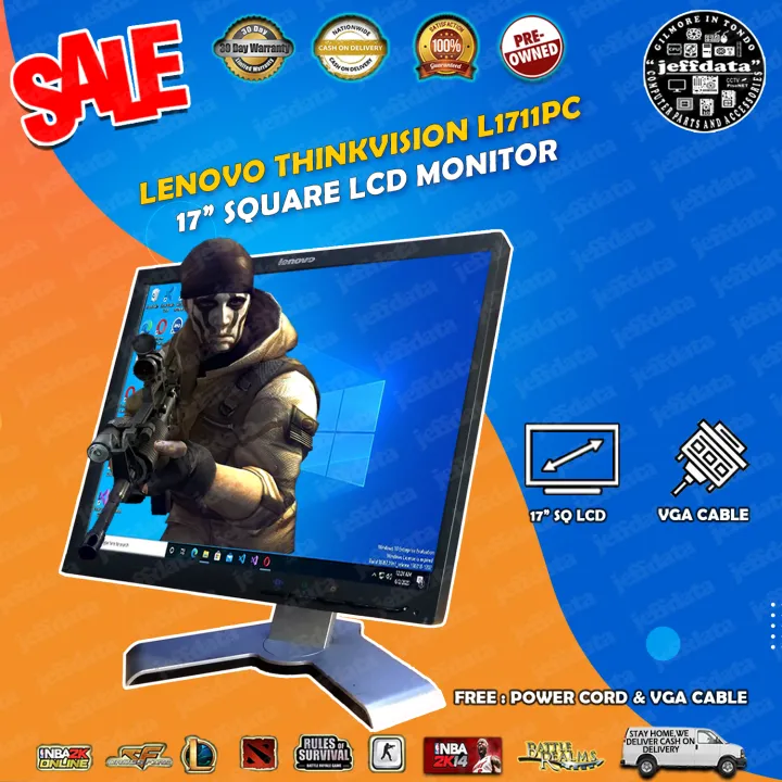 Monitor Lenovo Thinkvision L1711pc 17"Square LCD with stand monitor ...