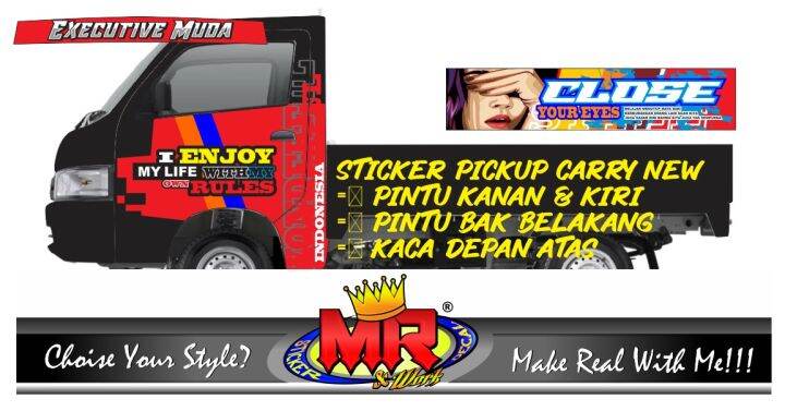 Stiker Pickup Carry New Minimalis Harga Hemat Desain Custom | Lazada ...