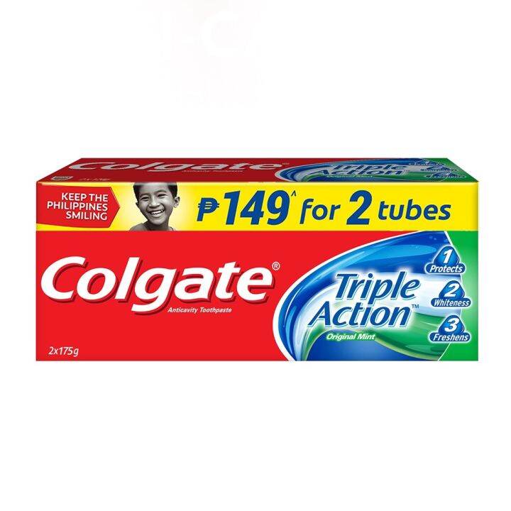 Colgate Triple Action Anti-Cavity Family Toothpaste 175g Twin Pack ...