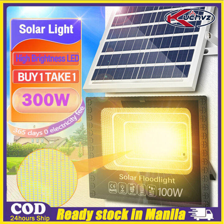 KUCHVZ 100W Solar Light Warm White Solar Lights Outdoor Waterproof ...