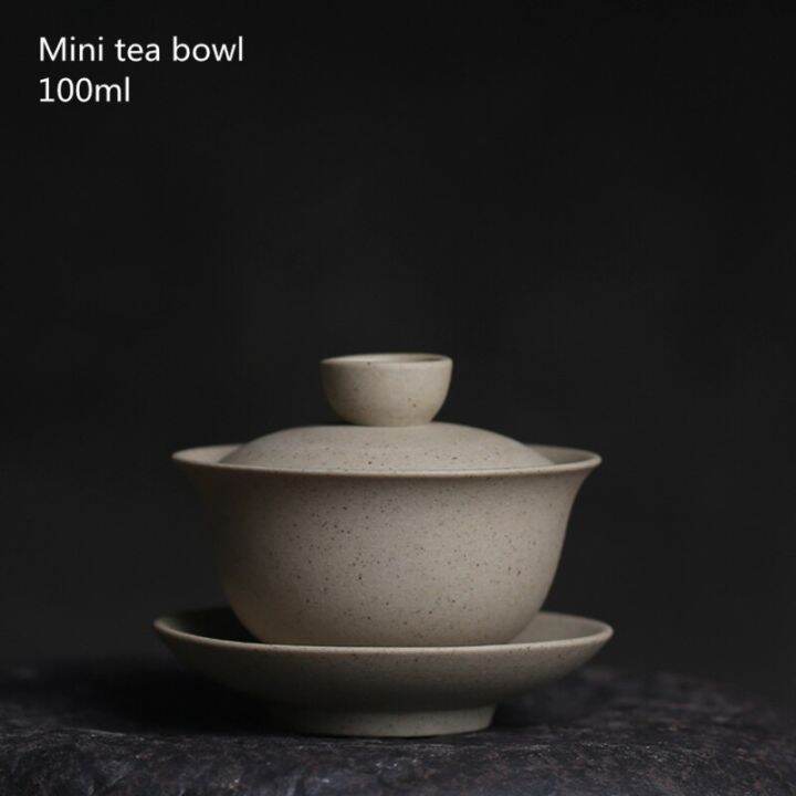 Mini 100ml Gaiwan สำหรับชาเครื่องปั้นดินเผาแข็ง Tureen พร้อมฝาปิด ...