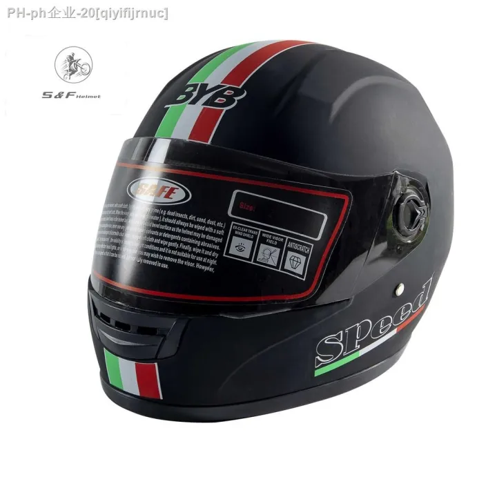 BYB motorcycle helmet black printing full face helmet medium racing ...