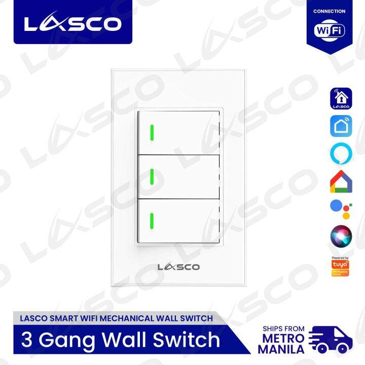 LASCO New Version WIFI Light Switch 3 GANG Mechanical Wall Switch for ...