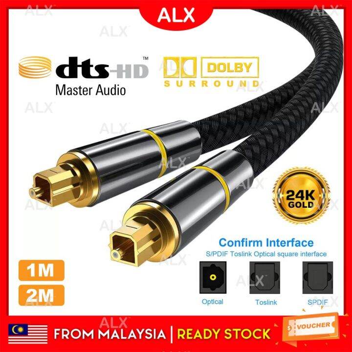 ALX Malaysia Digital Optical Audio Cable Fiber Optic Toslink Male to ...