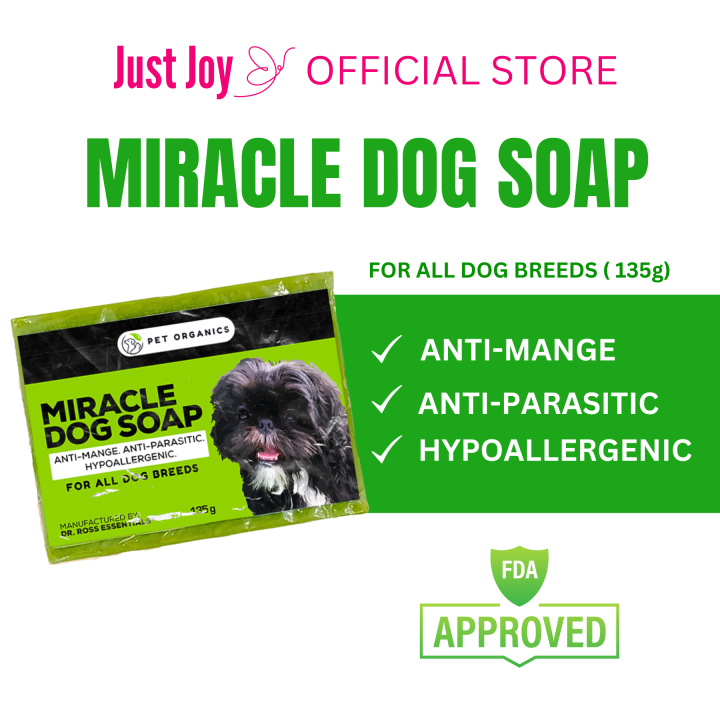 JUST JOY MIRACLE DOG SOAP 135g | 100% PURE MADRE DE CACAO| ANTI-MANGE ...