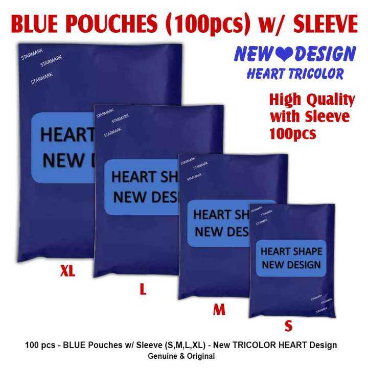 BLUE Pouch Pouches SMALL MEDIUM LARGE XL with Sleeves TRICOLOR PRINT 39 ...