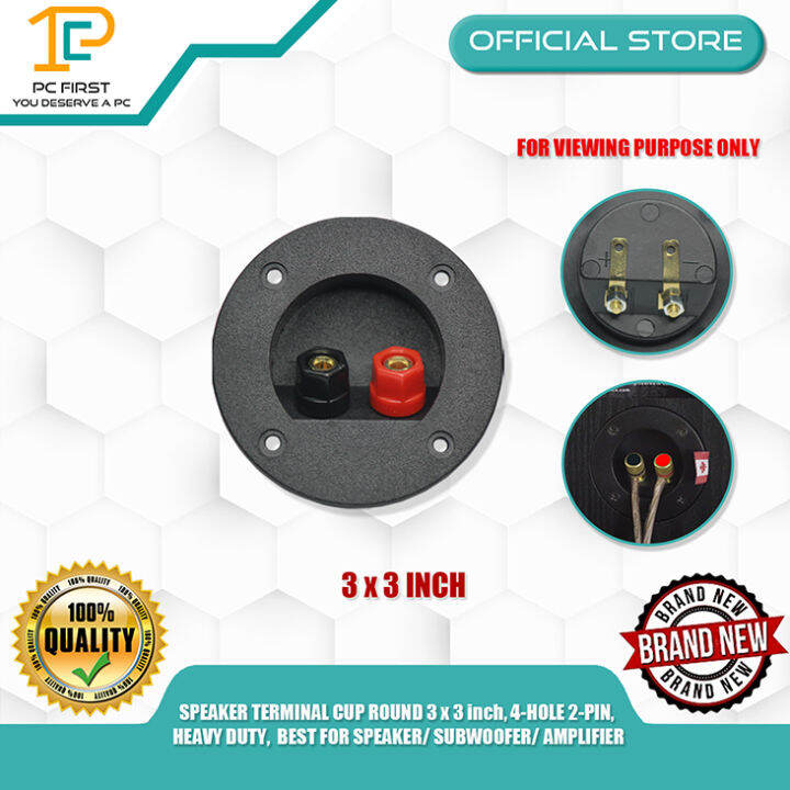 SPEAKER TERMINAL CUP ROUND 3x3inc, 4-HOLE 2-PIN, HEAVY DUTY, BEST FOR ...