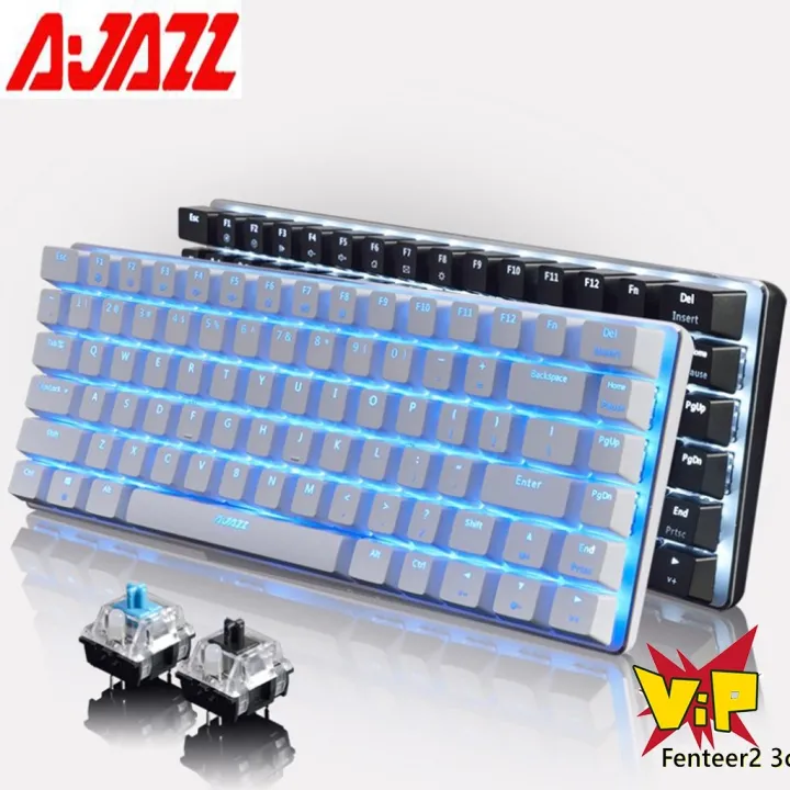 Ajazz AK33 Mechanical Gaming Keyboard Wired Russian/English layout RGB/1 Color Backlight 82-key ...