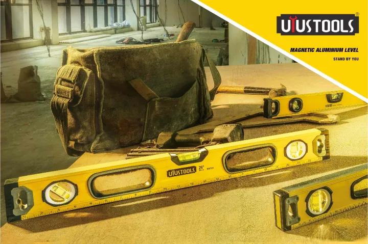 UYUSTOOLS NIV716 BOX BEAM SPIRIT LEVEL PRO MAGNETIC 400MM/16" Aluminum ...