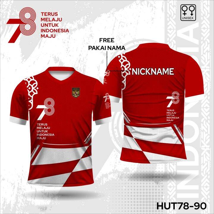 Jersey hut kemerdekaan ri ke 78 baju 17an kaos dirgahayu indonesia 2023 | Lazada Indonesia