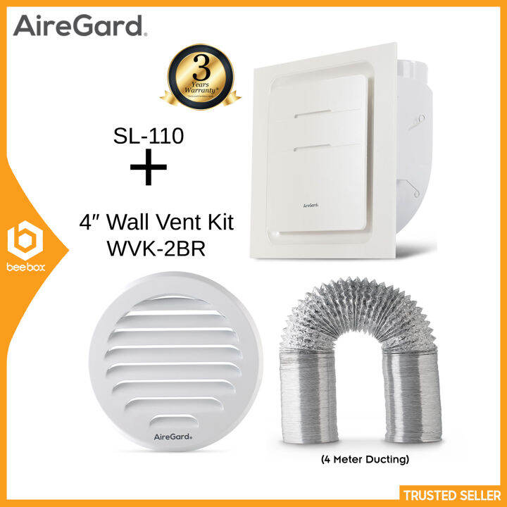 [COMBO] AireGard SL-110 / SL110 Air Ventilation Exhaust Fan + WVK-2BR ...