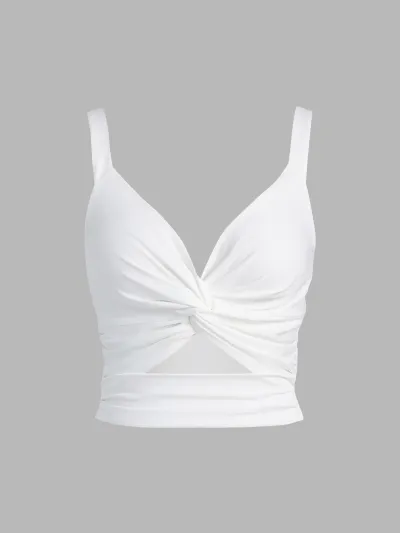 Cider Solid Twist Front Cut Out Tank Top | Lazada PH