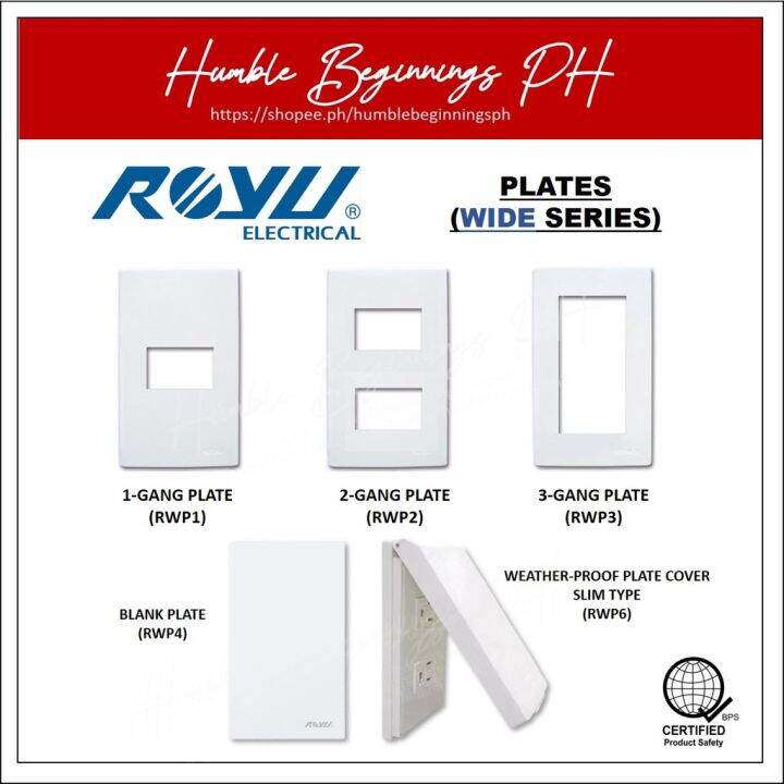 ROYU Wide Series 1 2 3 Gang Plate w/ Screw for Switch Outlet White ...