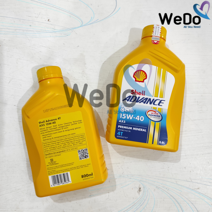 Oli Shell AX5 800ml Shel Advance Oli Mesin Motor Bebek 15w40 Unversal ...