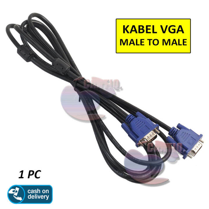 Kabel VGA 1.5 Meter Male to Male Kabel Pc Ke Laptop Kabel VGA 1.5 Meter Digital Kabel VGA to VGA ...