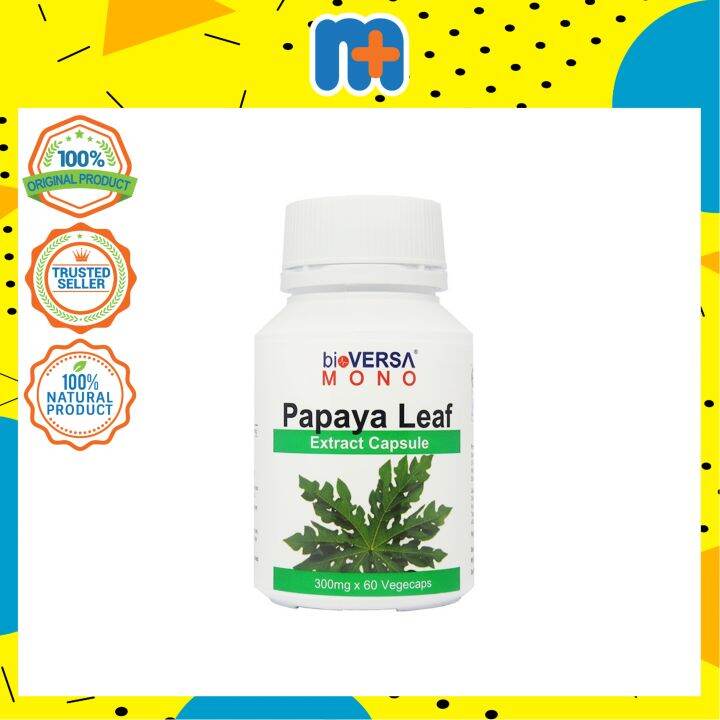 [MPLUS] BIOVERSA Papaya Leaf Extract 300mg 60 Vegecaps | Lazada