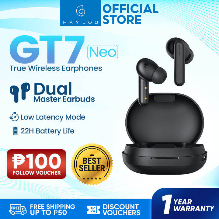 Haylou GT7 Neo TWS Wireless Earphones Bluetooth 5.3 Noise Reduction Low Latency Gaming Mode ...