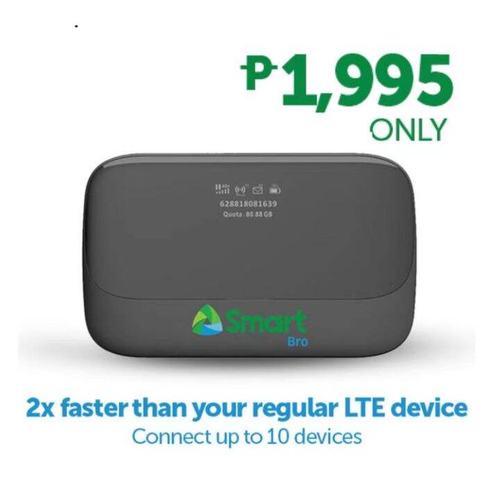 Smart Bro Prepaid LTE-Advanced Pocket WiFi (CAT 6) with FREE 100MB and P250 Smart Bro Voucher ...