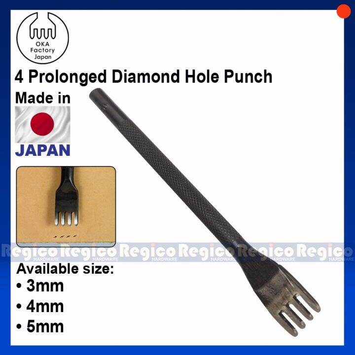 tool Oka 4 Prong Pointed Chisel Diamond Hole Punch for Leatherworking ...