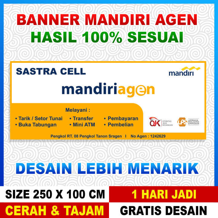 BANNER SPANDUK MANDIRI AGEN TERBARU TERMURAH 250X100 CM | Lazada Indonesia