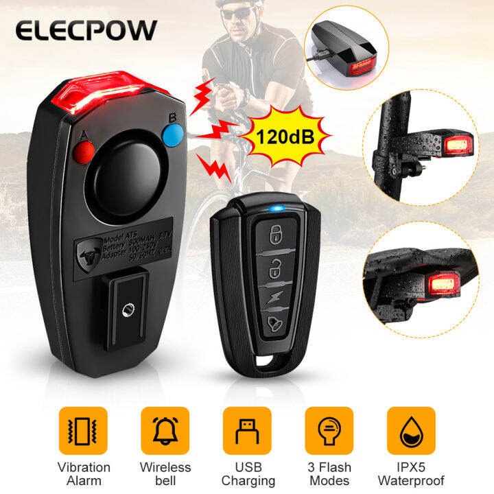 Elecpow Bicycle Burglar Alarm Taillight Smart ke Sensing Wireless ...