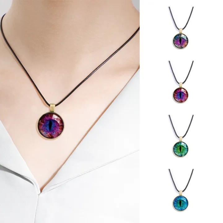 Wind Eye Color Sweater Chain Time Stone Eye Necklace Jewelry Pendant ...