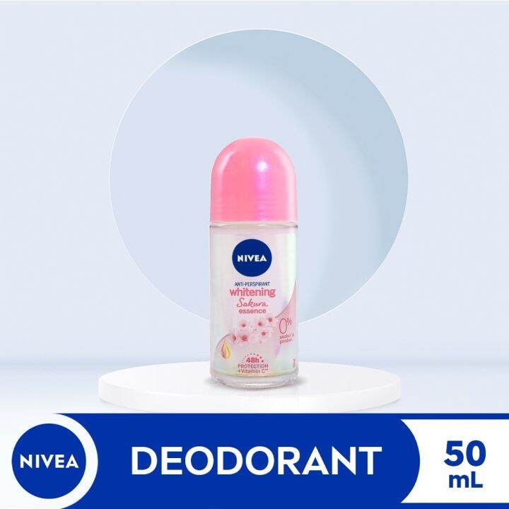 NIVEA Deodorant Brightening Sakura Rose Essence Roll On Deodorant 50ml ...
