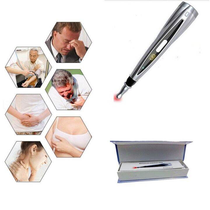 USB Rechargeable 9 Levels Electronic Pulse Acupuncture Pen Relax Full ...