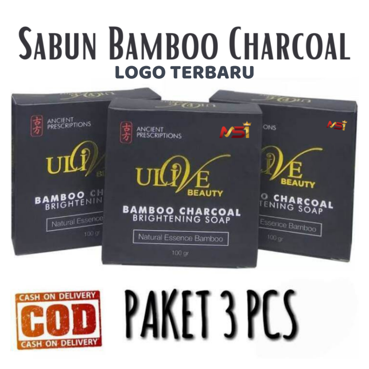 Sabun Bamboo Charcoal MSI Isi 3 PCS , 1 bar full tidak dipotong potong ...