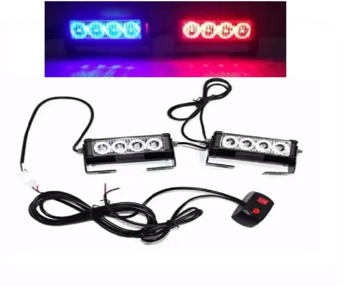 2pcs 4LED lights white-white /red and blue blinker and steady 12v 2x4 ...