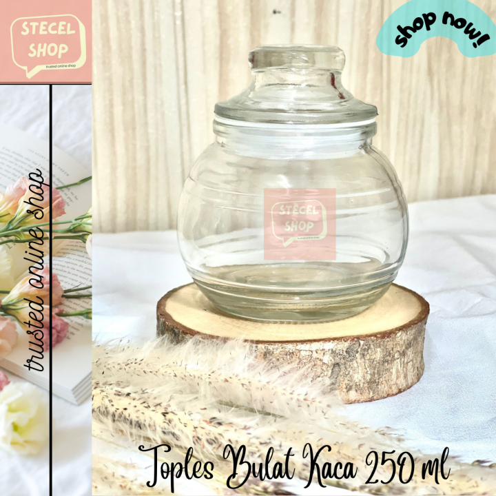Toples Bulat Kaca 250 ml / Tempat Bumbu / Jar Kedap Udara / Toples ...