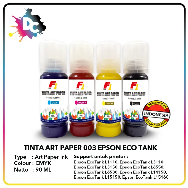 Tinta Art Paper Epson 003 F1 Ink 90ml set CMYK | Lazada Indonesia