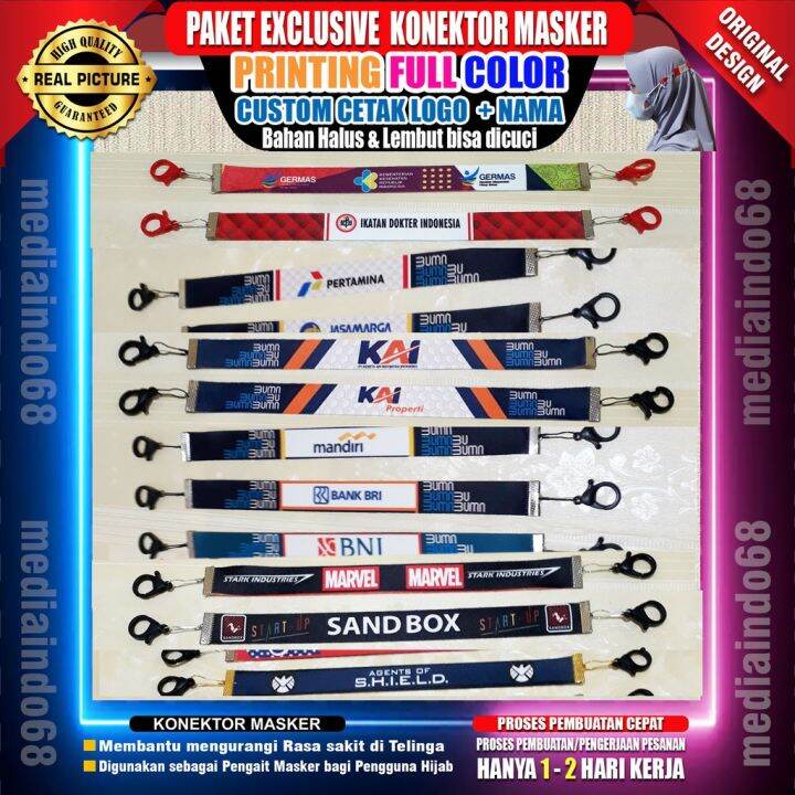 Tali Konektor Masker Multifungsi Cetak Logo/Gambar (Custom SATUAN ...