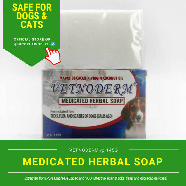 Vetnoderm Medicated Herbal Soap for Ticks and Fleas on Dogs and Cats ...