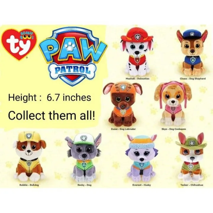 OOTBPH: Authentic TY Licensed Beanie - Paw Patrol - 6 tall/15cm Perfect ...