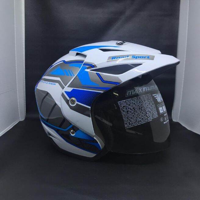 helm takira new motif white/blue | Lazada Indonesia