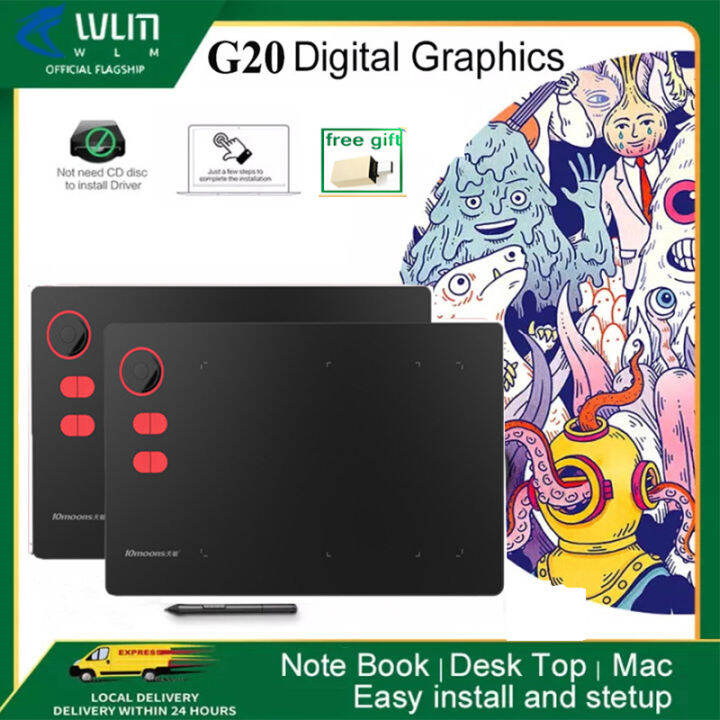 WLM G20 Drawing Tablet Pen Tablet Graphic Tablet Digital Drawing Tablet ...