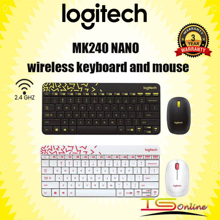 Logitech Mk240 Nano Wireless Keyboard And Mouse Combo Black And White Lazada