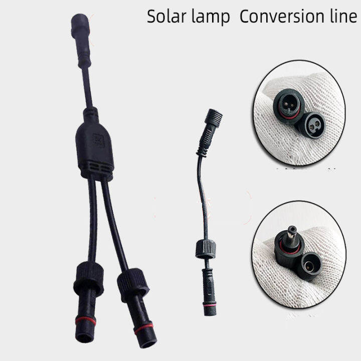 Modification of solar lamp 1to2 wire splitter connector DC to double ...
