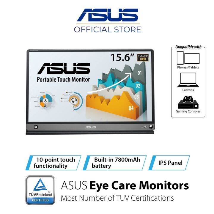 ¤ ASUS ZenScreen Touch MB16AMT 15.6-inch Full HD 10-point Touch USB ...