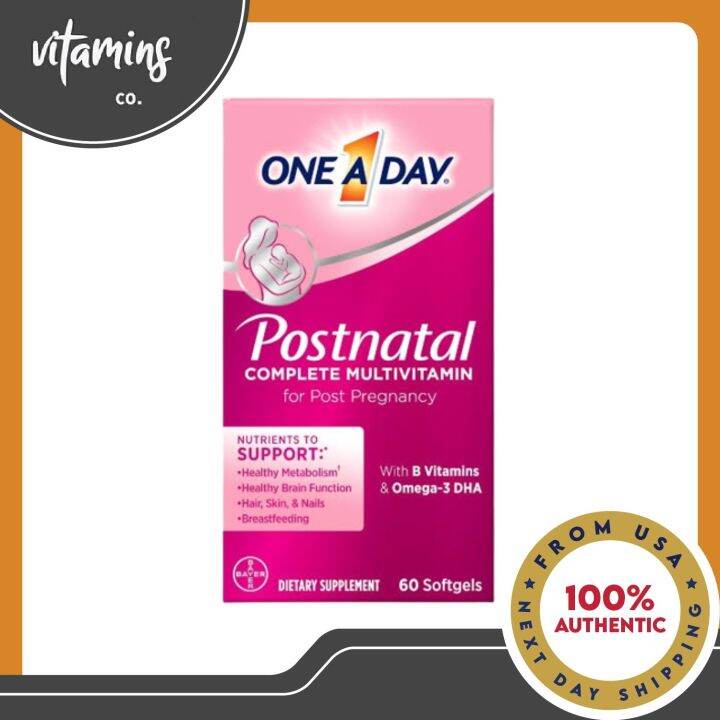One A Day Postnatal Complete Multivitamin with B Vitamins and Omega-3 ...