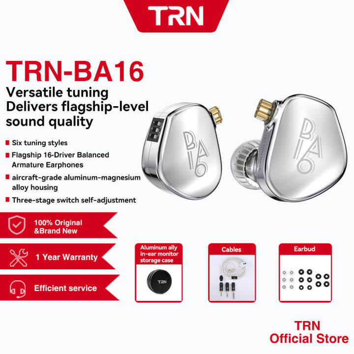 TRN BA16 32BA Driver Unit In Ear Earphone Balanced Amarture HIFI Wired with Tuning Switch ...
