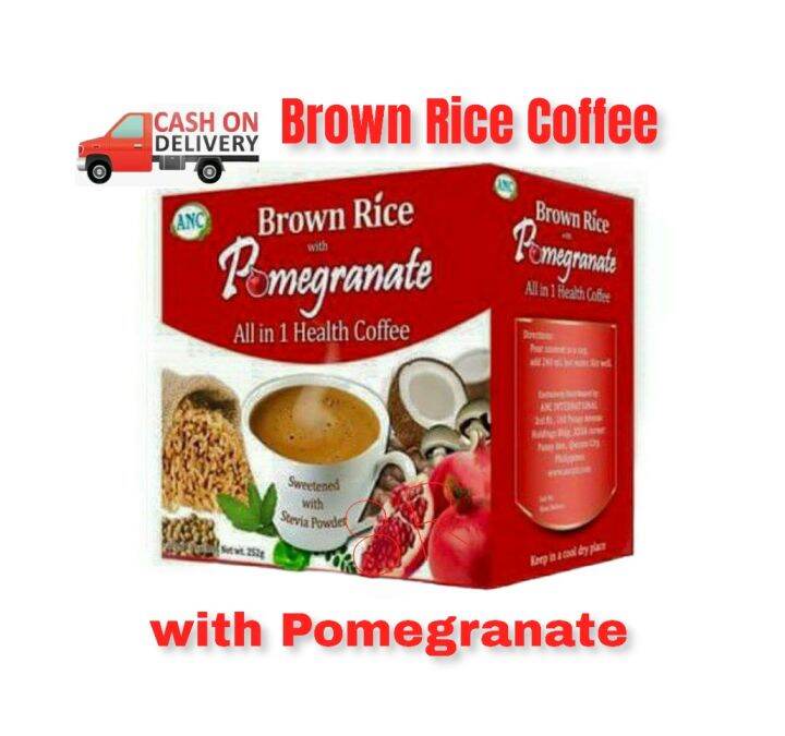 Authentic Brown Rice Coffee 12 Sachets Plus Pomegranate Organic Coffee ...