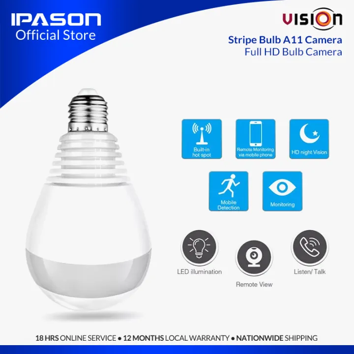 Vision A11 Strip Bulb 1080P HD Bulb Holder Threaded WI-FI CCTV ...
