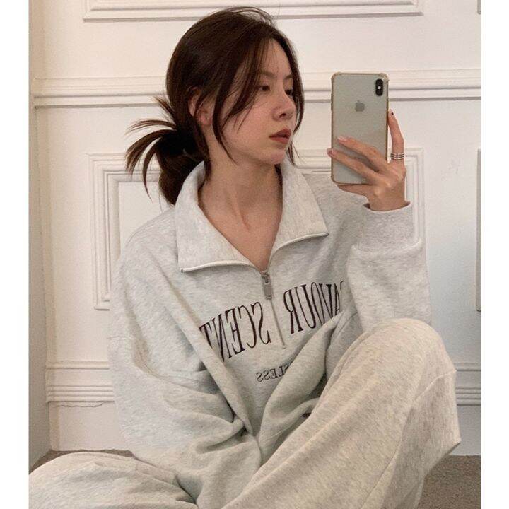 frgthy เสื้อยืดแขนยาวลําลอง คอปกโปโล ผ้าฝ้าย ปักลายตัวอักษร ทรงหลวม แบบ ...