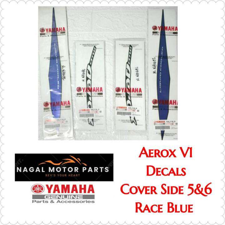 DECALS/STICKER FOR COVER SIDE 5&6 RACE BLUE AEROX V1 YAMAHA GENUINE ...