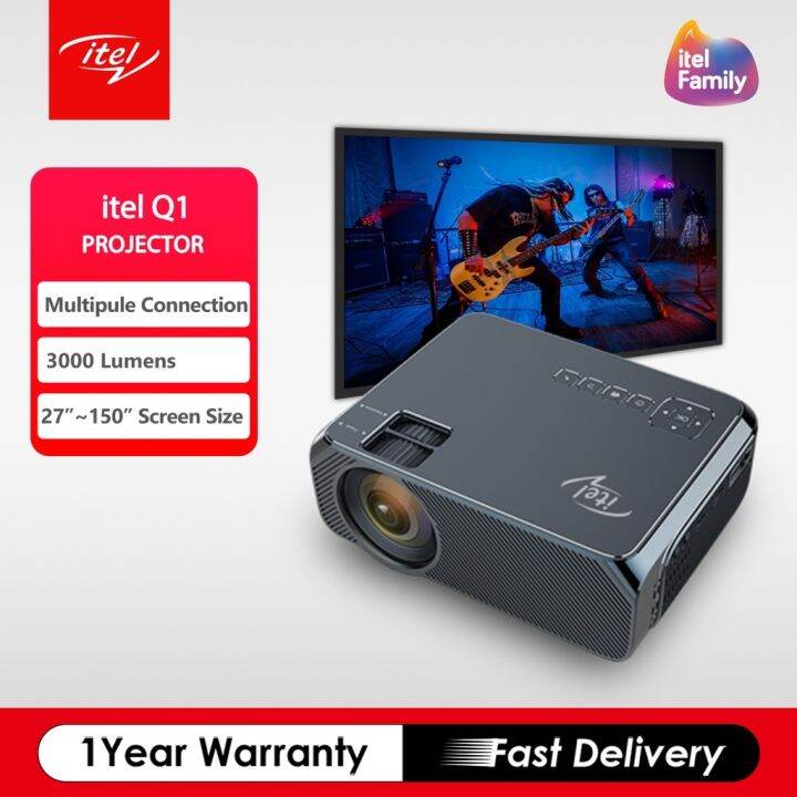 itel Cinema TV Q1 720P 3K lm Brightness 150 Project Size Projector USB ...