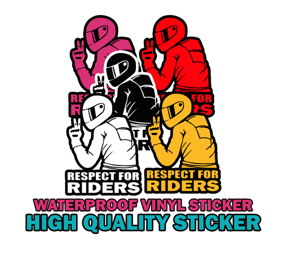 Waterproof Vinyl Sticker Respect For Riders Sticker High Quality ...
