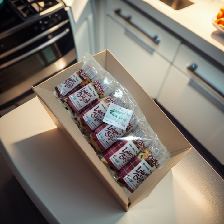 Obini lobster roll Bread chocolate, strawberry, leche flan and ube ...