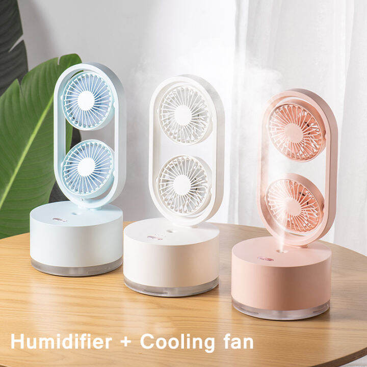 USB Desk Humidification Fan Chargeable Water Spray Air Cooler 360 ...
